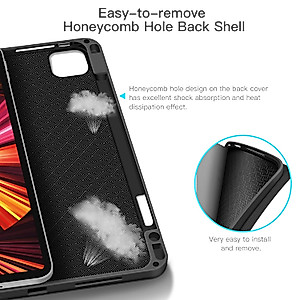 BloxFlag Case for iPad Pro 11 inch 4th Generation (2022)/3rd/2nd/1st Gen(2021/2020/2018) with Pencil Holder/Pocket/Typing Angle Auto Sleep/Wake Vegan Leather iPad Pro 11 Cover (Orange)