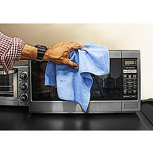 Detailer's Preference Premium Cleaning Microfiber Towels, 350 GSM, 16 x 16 Inches, Blue, 12-Pack