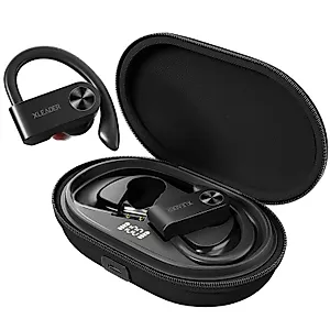 XLEADER Sports Wireless Earbuds Sport3 Pro IPX7 Waterproof HiFi Bass Bluetooth Earphones with Smart LED Display Charging Case 48h Playtime Type-C 6 Pairs Ear Tips, for Running Workout Fitness Gym