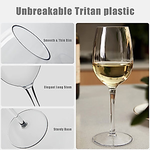 MICHLEY Unbreakable Red Wine Glasses, 100% Tritan Plastic Shatterproof Wine Goblets, BPA-free, Dishwasher-safe 12.5 oz, Set of 6