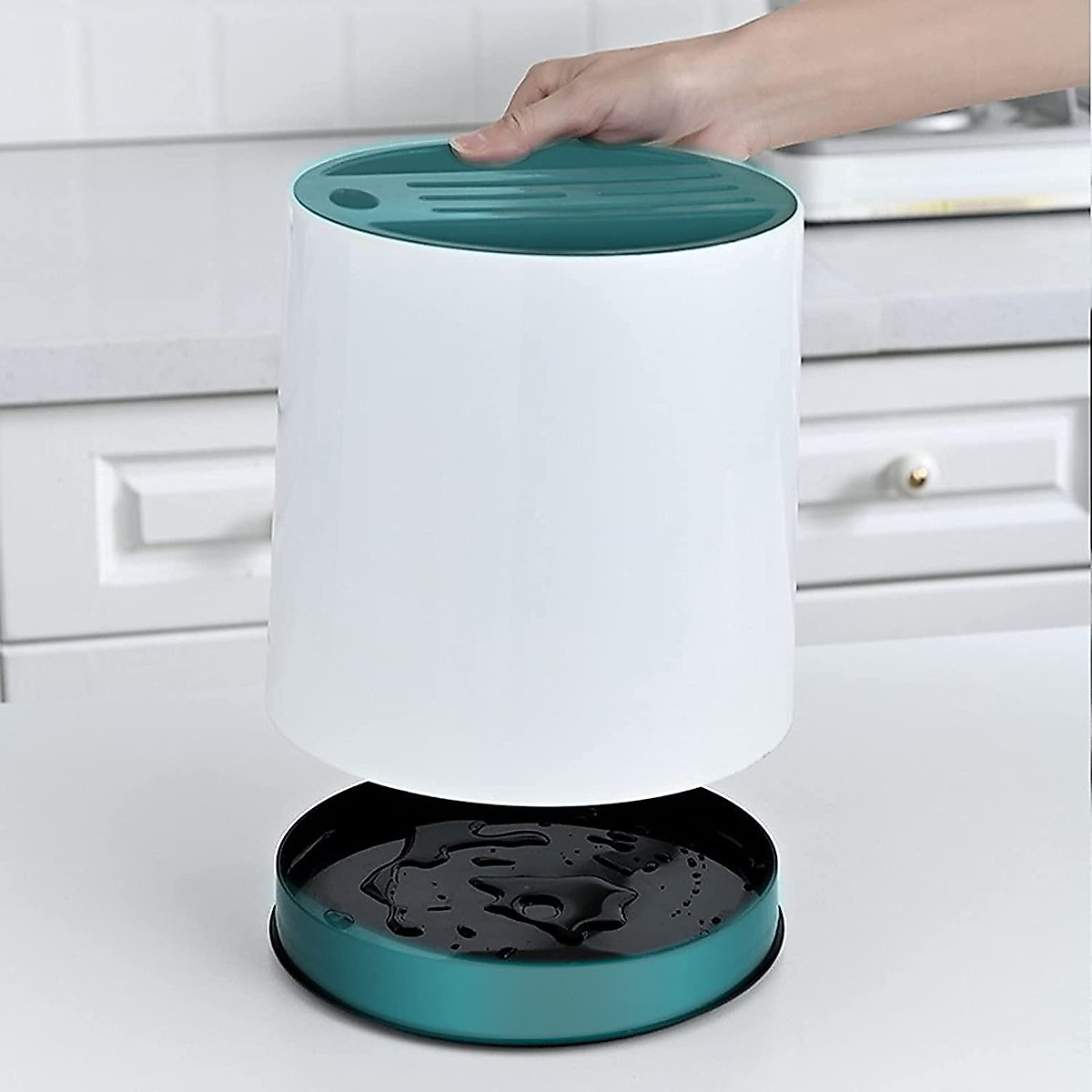 ceramic Utensil Caddy Kitchen Rotatable Tableware Storage Box， Chopsticks Fork Holder Cutlery Drain Rack， Spoon Fork Shelf Storage Holder Box Pen Holder chopstick holder