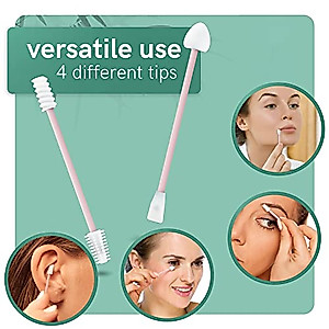 New: PandaBaw® 2 x Reusable Cotton Swabs [Extra Soft] - Silicone Qtip, Reusable Qtips for Ears, Makeup & Travel - Zero Waste Products Reusable Ear Swabs - Eco Friendly Qtips [Pink] - Easy to Clean