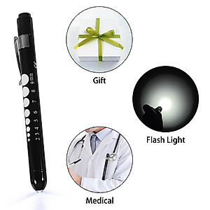 4pcs Pen Light LED Penlight Pen Light with Pupil Gauge LED Reusable Penlight Medical Penlight White Light for Doctors Nursing Student