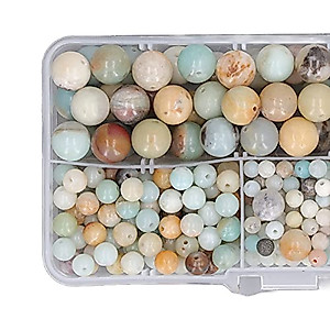 Natural Crystal Beads Stone Amazonite, Natural Matte Jade Stone Round Loose Semi Gemstone Beads for Jewelry Making, Crystal Jewelry Making Kit