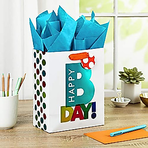 Hallmark 9" Medium Gift Bag with Tissue Paper for Birthdays (Happy Bday)