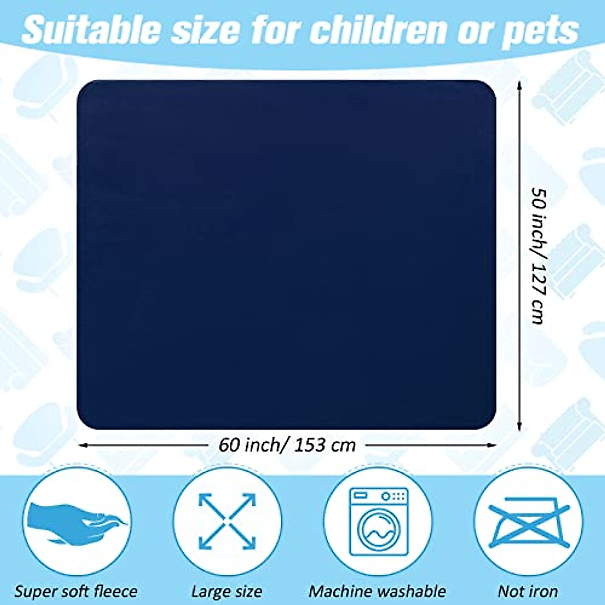 15 Pieces Fleece Blankets Bulk 50 x 60 Inch Double sided Ultra Soft Fleece Throw Blankets Bulk Lightweight Warm Cozy Airplane Blanket Pet Blankets for Home Office Wedding Gifts Outdoor Use (Navy Blue)