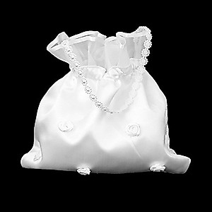 LEORX Wedding Bride Handbag, Rose Satin Money Bag Bridal Satin Dolly Bag Handbag