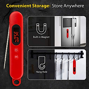 LIANGDU Digital Food Thermometer, Instant Read Meat Thermometer Kitchen Cooking Grilling BBQ Candy with Backlight and Magnet