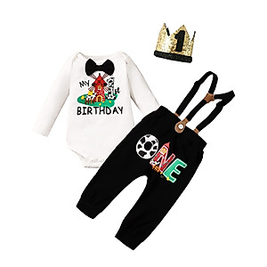 Baby Boy Birthday Outfit 1st Birthday Outfit Boy Farm 1st Birthday Outfit (Black,12-18 Months)