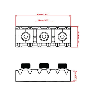 JIUWU 42mm Black Nut Wrench Screw for Floyd Rose Tremolo Double Locking System