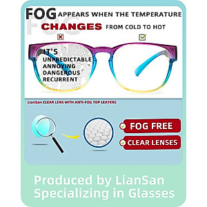 LianSan Safety Glasses Over Eyeglasses for Women - Anti-Fog Goggles Fit Over Prescription Eyewear for ANSI Z87.1 Certified(Multicolor)