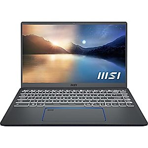 MSI Prestige 14 14" FHD Ultra Thin and Light Professional Laptop: Intel Core i7-1260P RTX 3050 16GB LPDDR4X 512GB NVMe SSD, Thunderbolt 4, MicroSD Card Reader, Win 11 Pro: Carbon Gray A12UC-006