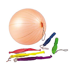 Islmlisa Fun-Filled Balloons Neon Punch Balls with Rubber Band Handle(12Piece 18")-Assorted Colors