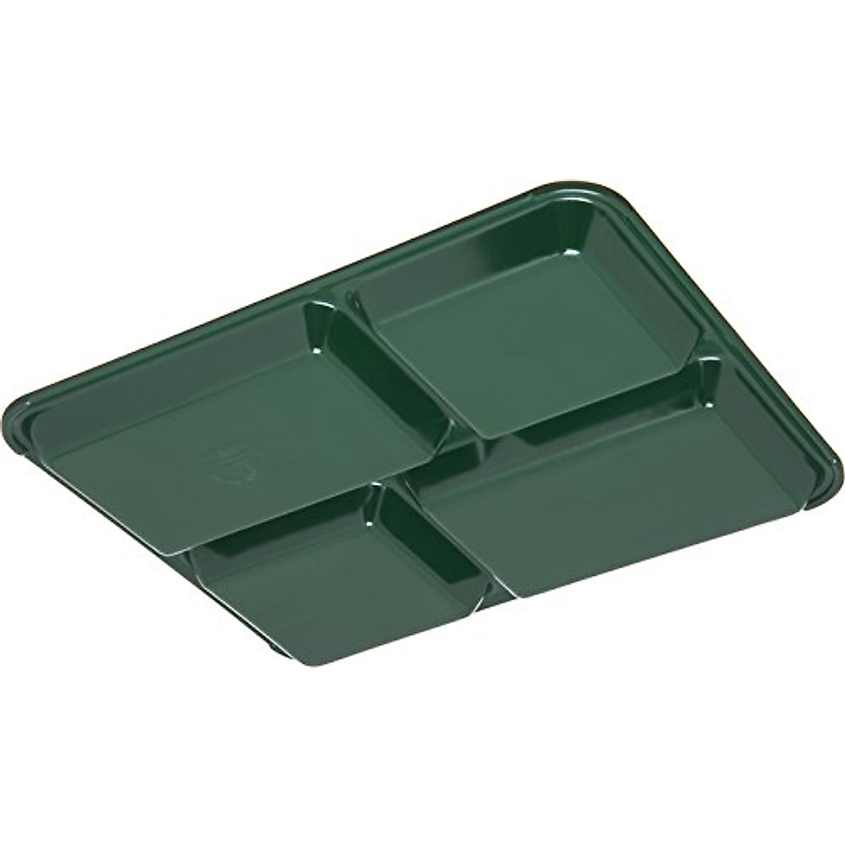 Carlisle FoodService Products Right Hand 4-Compartment Cafeteria / Fast Food Tray, 8.5" x 11", Forest Green (Pack of 12)