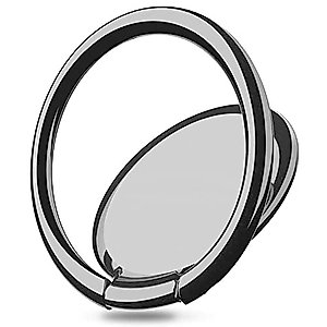 Kinizuxi Cell Phone Ring Holder Stand, 360 Degree Rotation Finger Ring Kickstand Metal Phone Grip Car Mount Magnetic Phone Ring for Phone Case iPhone Tablets (Black)