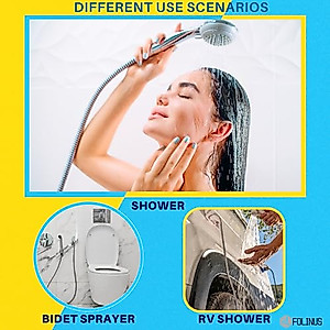 FOLINUS Bidet Sprayer Hose 48-inch Stainless Steel Double Sprial Nylon Braided Hose with 1/2'' Connector (Brushed Nickel)