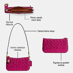 COACH Patent Signature Leather Penn, Magenta