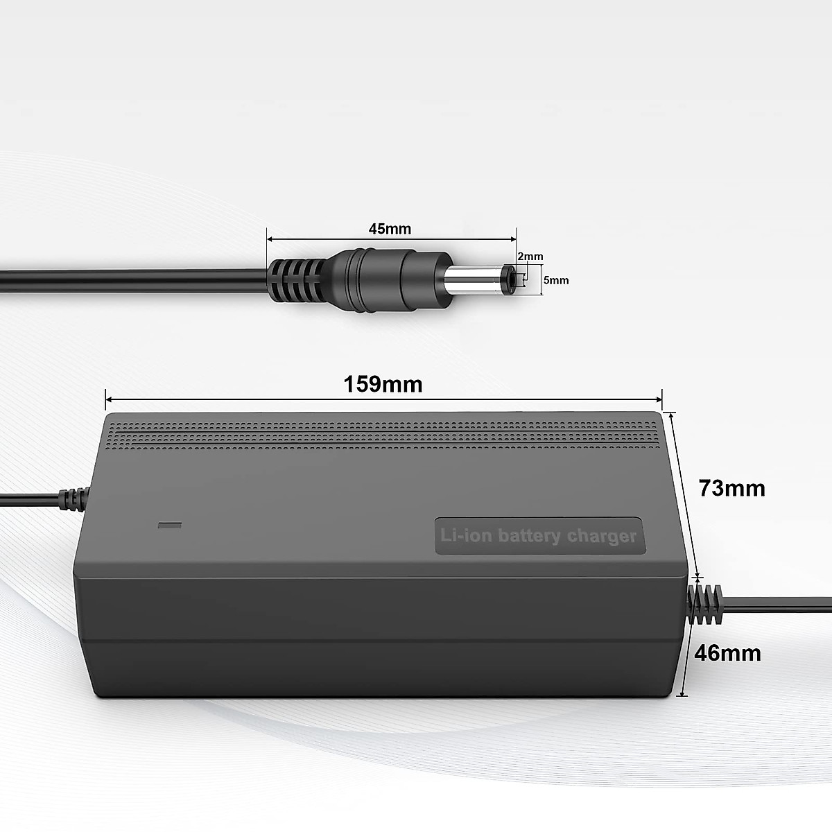 54.8V 2A Power Supply Adapter Charger for 48V 13S Lithium Li-ion Battery Pack DC Plug 5.5mm 2.1mm