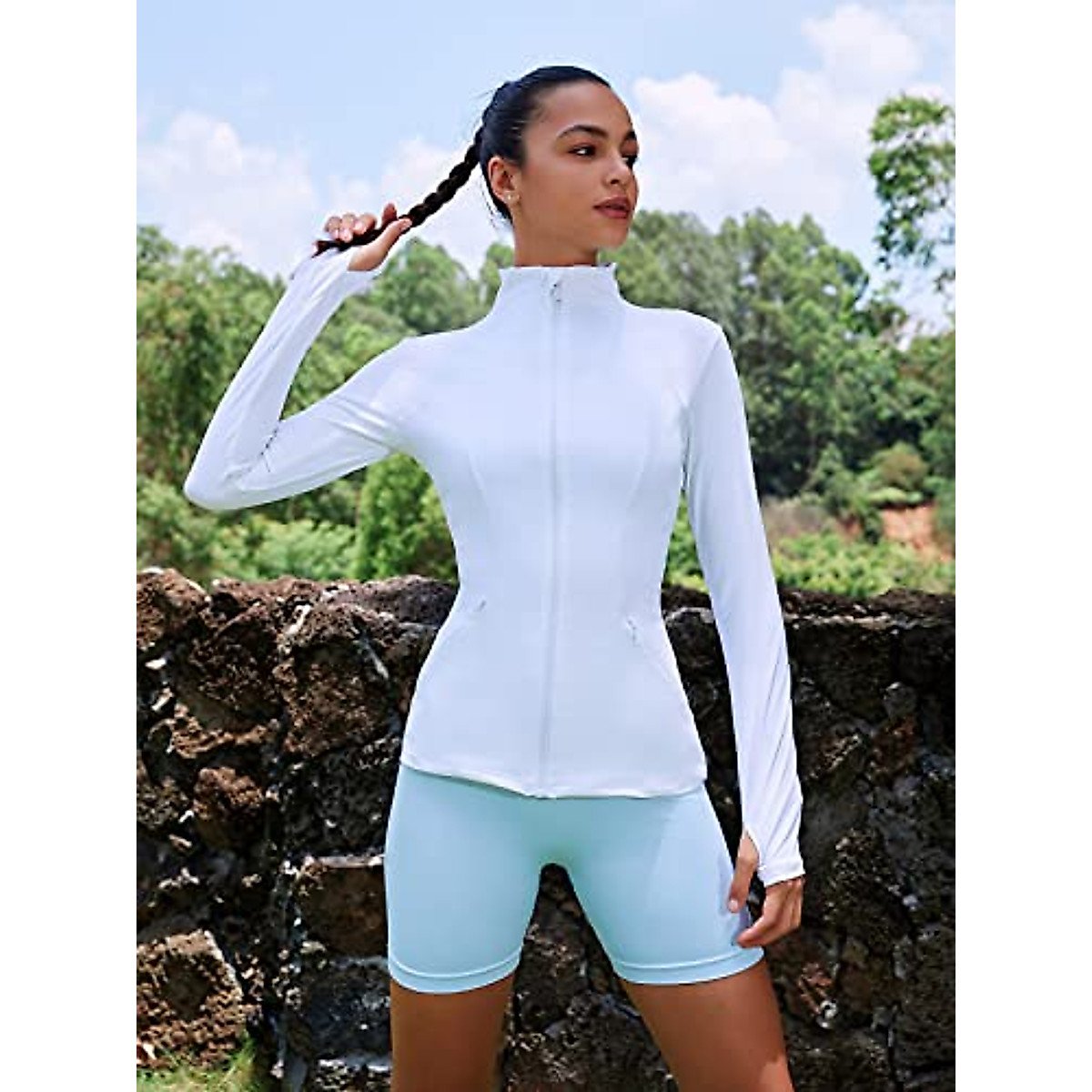 VUTRU Women's Workout Yoga Jacket Full Zip Running Track Jacket