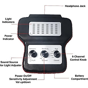 Mefape Automotive Stethoscope, Chassis Ears with 6 Channels Color Light Indicators, Electronic Stethoscope, Automotive Diagnostic Kit, Mechanic Stethoscope for Auto Body Engine Chassis, Vol Up/Down