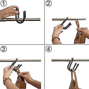 YYST Handbag Hanger Hook Over The Closet Rod Hanger Closet Purse Hanger Handbag Hanger for Scarves, Men's Ties, Women's Shawls, Belts, Handbags, Wristlets, Purses, Bags ,Backpacks, Satchels,etc. (4)