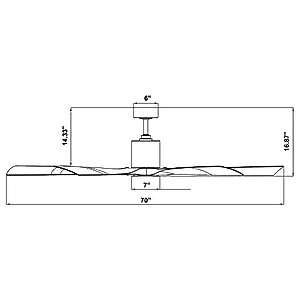 Modern Forms FR-W1811-70-GH/WG Aviator Indoor or Outdoor Smart Home Ceiling Fan with Wall Control, 70in Blade Span, Graphi...