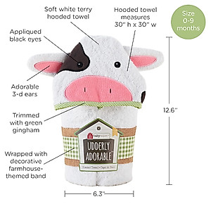 Baby Aspen "Utterly Adorable Cow Hooded Towel/Baby Robe, 0-9 Months