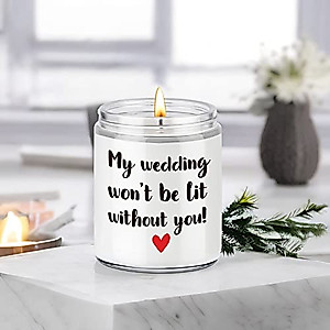 LEADO Scented Candles - Bridesmaid Gifts, Bridesmaid Proposal Gifts - Funny Maid of Honor Gifts for Wedding Party - Thanks You Gifts for Bridesmaids, Matrons of Honor, Junior Bridesmaid Gifts