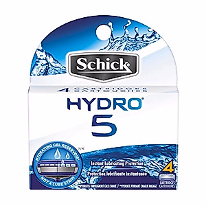 Schick Hydro 5 Sense Hydrate Razor Refills for Men, 4 Count (Pack of 1)