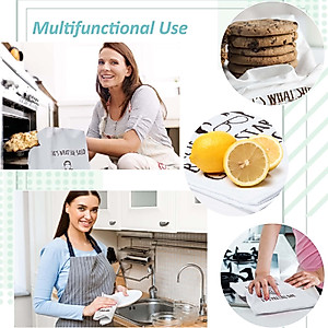 PDBOOM The Office Kitchen Towel Sets of 4, Funny Dish Decorative Towels for Mom, Hostess Housewarming Birthday Women, Punny Flour Sack Fans , Cute Dishcloths White