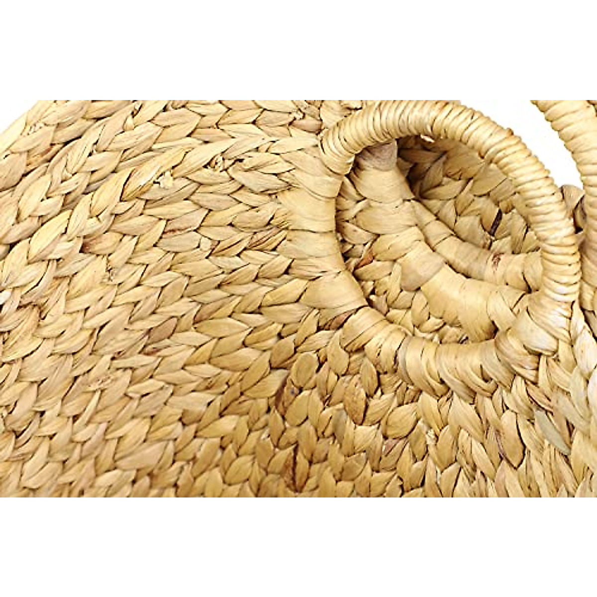 CosmoLiving by Cosmopolitan Seagrass Handmade Two Toned Storage Basket with Handles, Set of 4 17", 15", 13", 12"W, Brown