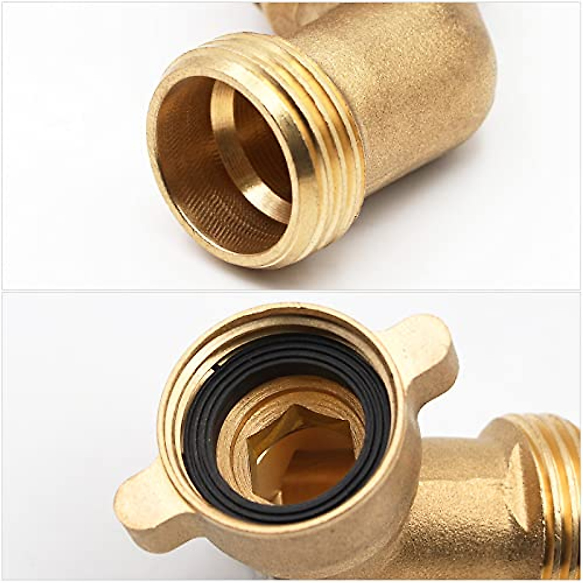 Garden Hose Elbow Connector ? Degree Solid Brass Adapter Hose Extender for Eliminates Stress and Strain On RV Water Intake Hose Fittings