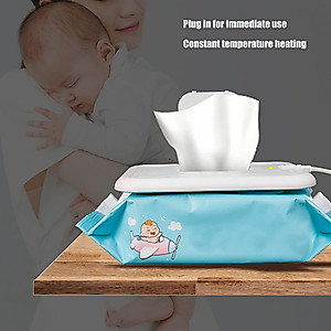 Baby Wipes Warmer Travel Wipes Warmer Portable Thermostat Temperature USB Fast Heating Wipes Warmer for Car Use(White)