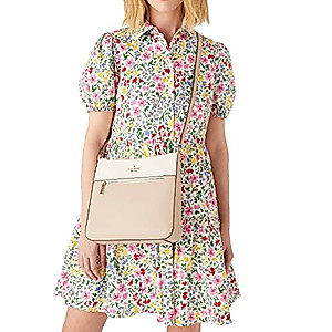 kate spade crossbody bag for women Leila top zip purse handbag for women, Light sand, Medium