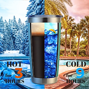 DOMICARE 20oz Stainless Steel Tumbler Bulk with Lid, Double Wall Vacuum Insulated Travel Mug, Powder Coated Coffee Cup, Light Blue, 1 Pack