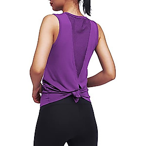 Mippo Womens Workout Tops Yoga Running Tank Tops Tennis Exercise Tops for Women Muslce Tank Sleeveless Summer Workout Shirts Running Tops Clothes for Women Vioket M Violet