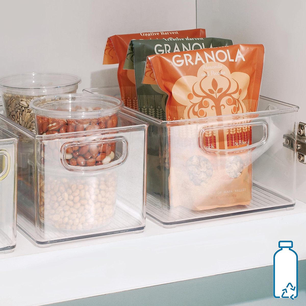 InterDesign Cabinet/Kitchen Binz Kitchen Storage Container, Extra Large Plastic Storage Boxes for The Fridge, Freezer or Pantry, Clear