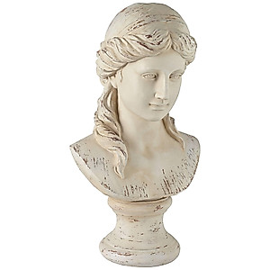 Kensington Hill Classic Greek 17 1/2" H Antique White Bust with Black Round Riser