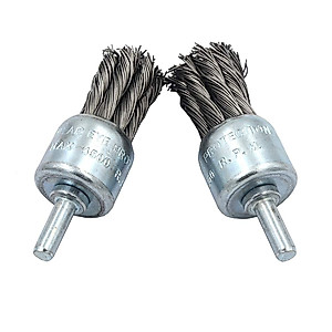 DGOL 3 Packs 1 inch Twist Wire Knot Cup Brush with 1/4 inch Round Shank for Drill, Not for Grinder, Wire Diameter 0.02 inch