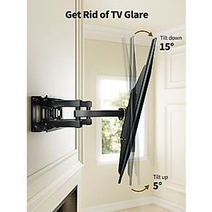 AM alphamount Full Motion TV Wall Mount for Most 37-75 Inch TVs up to 100 lbs, Swivel TV Mount with Dual Articulating Arms, Wall Mount TV Bracket Max VESA 600x400mm, Fits 16″ Wood Studs, APLF6