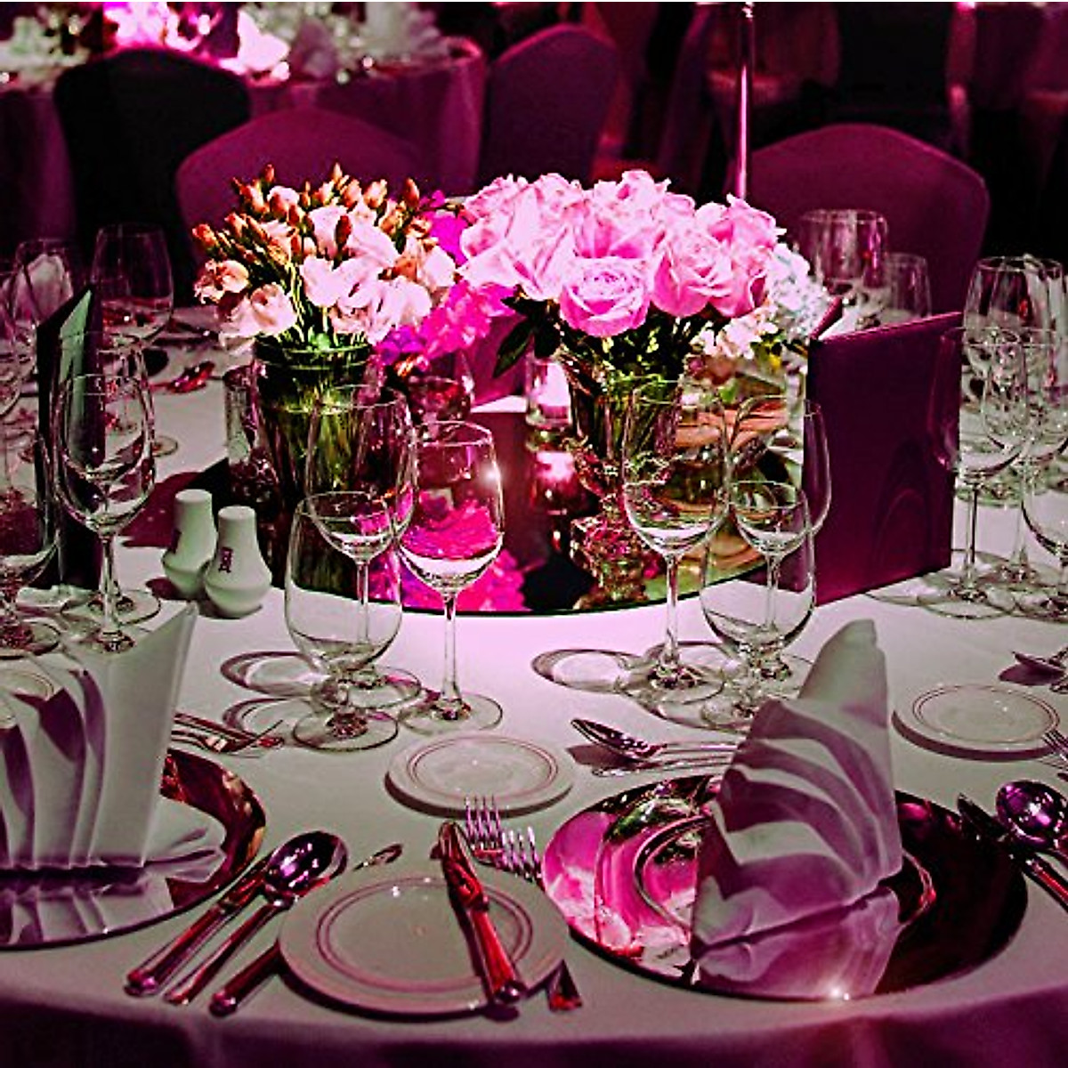 Set of 4 Stainless Steel Charger Plates - Handmade 12" Service Plates, Accent Plates, Decorative Tray & Hors d'oeuvre Tray