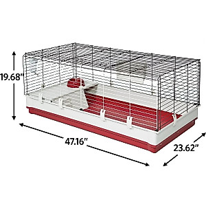LAZAT Luxury Guinea Pig Cages - Rabbit cage for Rabbit, Guinea Pig, Ferret, Chinchilla, The Perfect Haven for Small Pets. (47.16 x 23.62 x 19.68 inches)