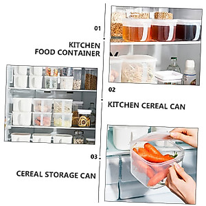 KICHOUSE 2pcs Storage Box with Handle Stackable Storage Bins Storage Drawers Plastic Clear Storage Bin with Lid Rice Airtight Containers Freezer Storage Organizer Pe Oatmeal Fruit re-usable