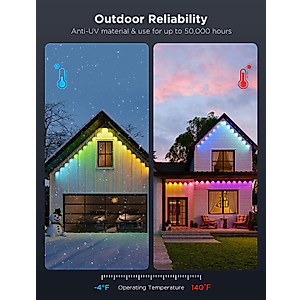 Govee Permanent Outdoor Lights Pro, 100ft with 60 RGBIC LED Lights for Daily and Accent Lighting, 75 Scene Modes, IP67 Waterproof, Works with Alexa, Google Assistant, Matter, White