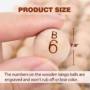 GSE Games & Sports Expert 7/8-Inch Bingo Balls, Solid Wooden Replacement Bingo Game Balls for Parties, Bingo Nights, Prize Raffles