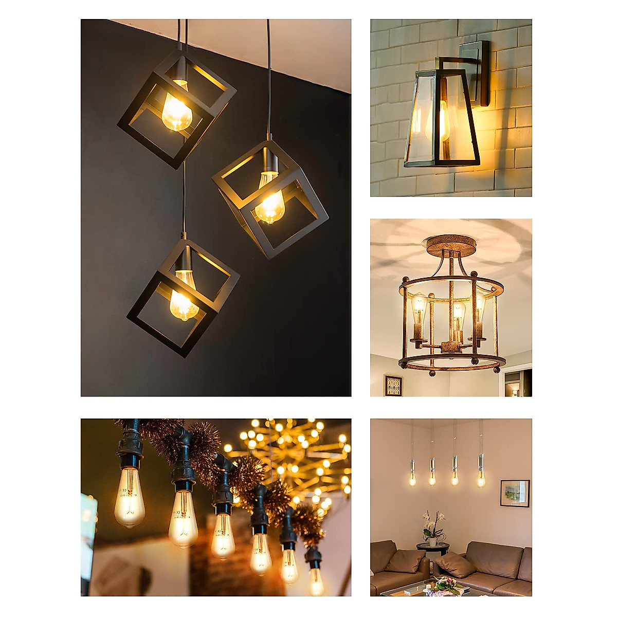 Linkind Smart Edison Bulbs, WiFi LED E26 Edison Bulbs, Dimmable ST64 Vintage Filament Light Bulb, 45W Equivalent, 2200K Soft White, 350lm, Compatible with Alexa, Google Home, No Hub Required, 4 Pack