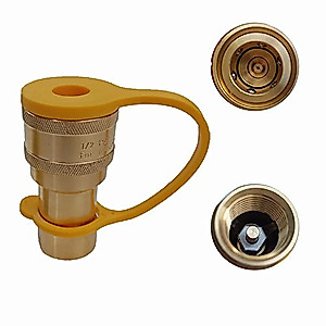 HHXS 1/2" Natural Gas Quick Connect Disconnect Kit with Male Insert Plug Solid Brass 1/2 inch Natural Gas Propane Fitting Connector