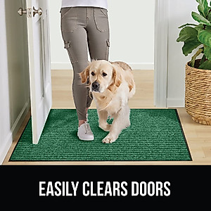 Gorilla Grip Traffic Guard Door Mat, 2 Pack, Heavy Duty Waterproof Doormat, Commercial Office Space Welcome Mats, Stain and Fade Resistant, Low Profile, Strong Rubber Backing, 29x17, Green