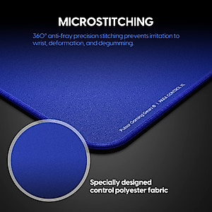 Pulsar - Paracontrol XL Esports Level Premium Gaming Mouse Pad V2 - Medium to High Speed Pad Stitched Edge Durable Hybrid Rubber Top Surface 16 x 18 in (XL, Blue)