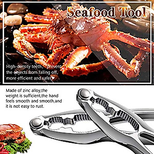 14-piece Seafood Tools Set includes 4 Crab Crackers, 4 Lobster Shell knife, 4 Crab Leg Forks, Seafood Scissors & Storage Bag - Nut Cracker Set